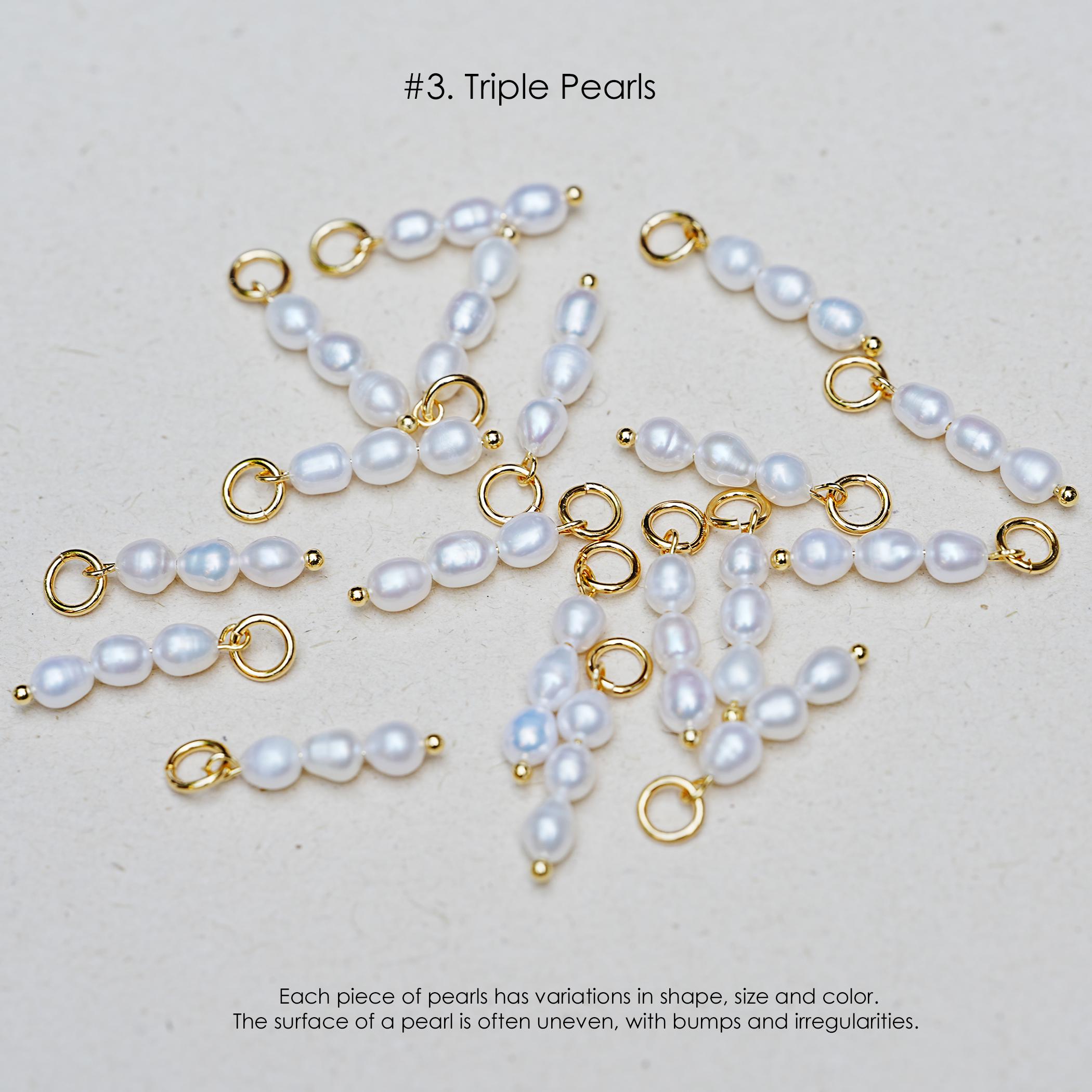 2PCS- Small Irregular Oval Freshwater Pearl Charm, Pearl 2618, 4.5~5mm ...