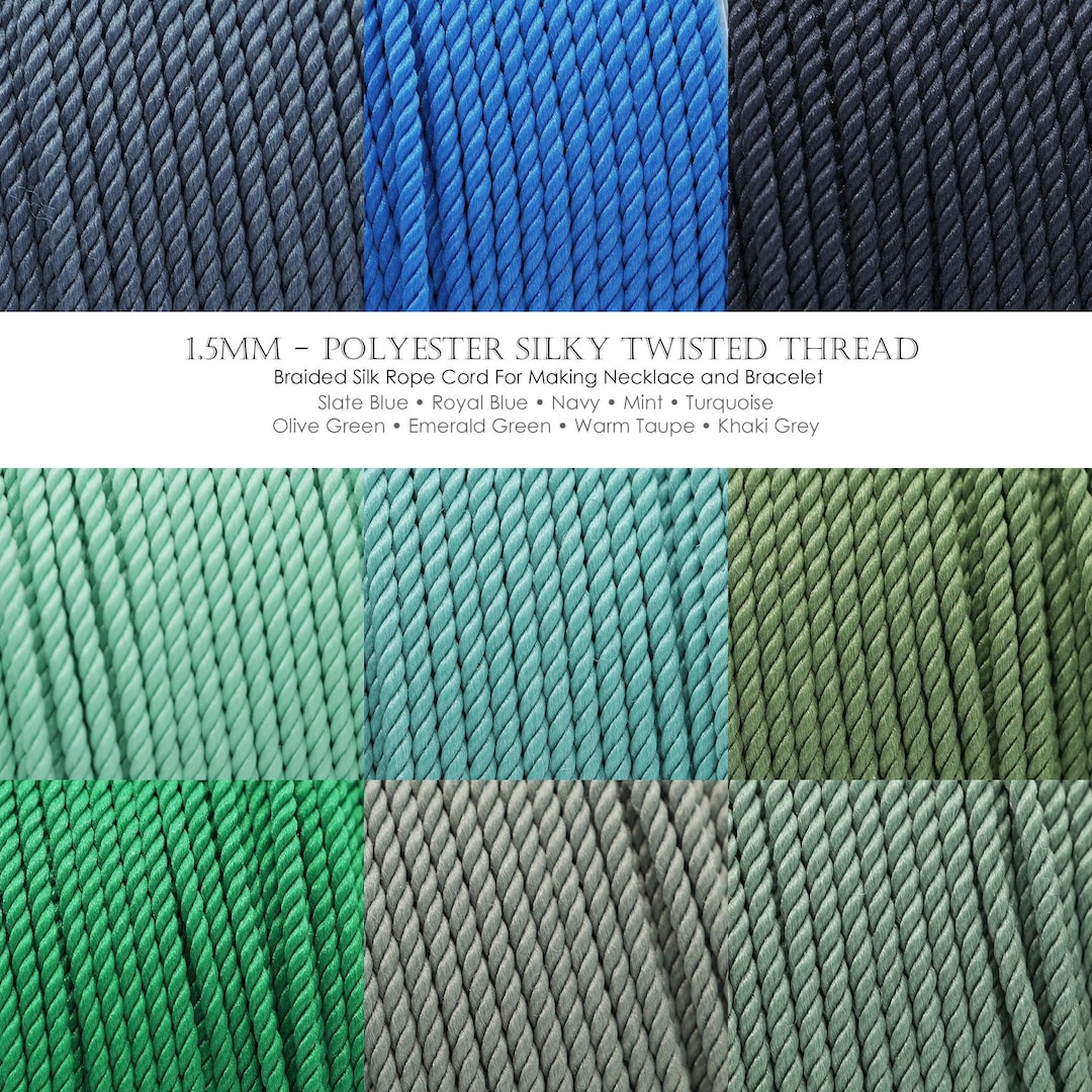 1M- Braided Silk Rope Cord for Making Necklace and Bracelet, 1.5mm ...