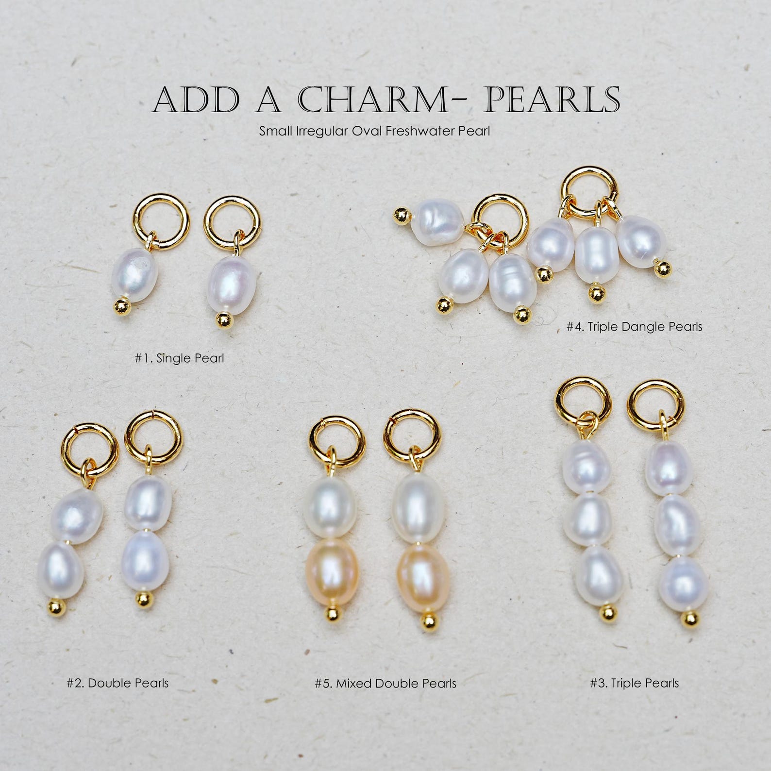 2PCS- Small Irregular Oval Freshwater Pearl Charm, Pearl 2618, 4.5~5mm ...