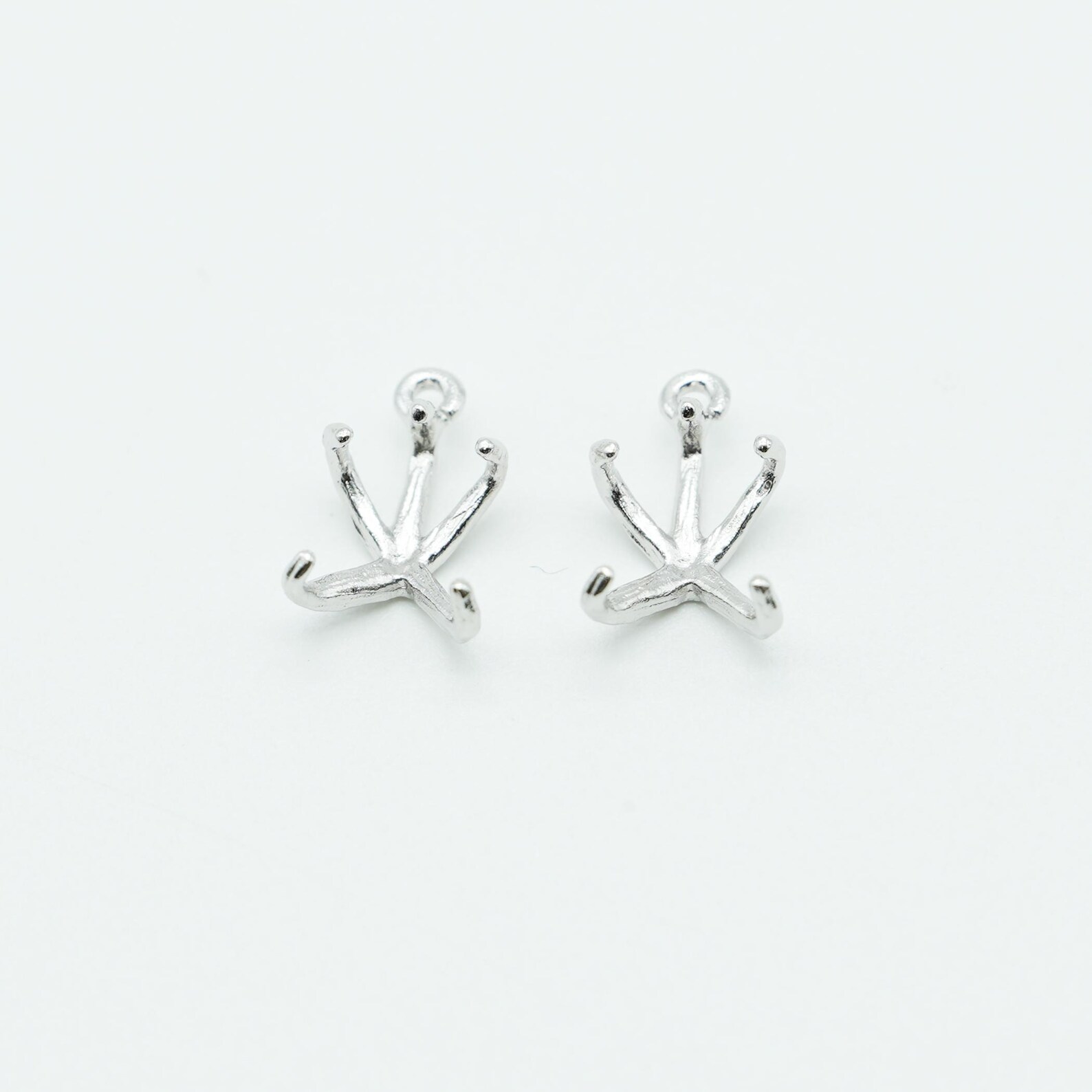 2PCS- Claw Prong Pendant Blanks, NP-2846, Plated Brass, 5 Prong Setting ...