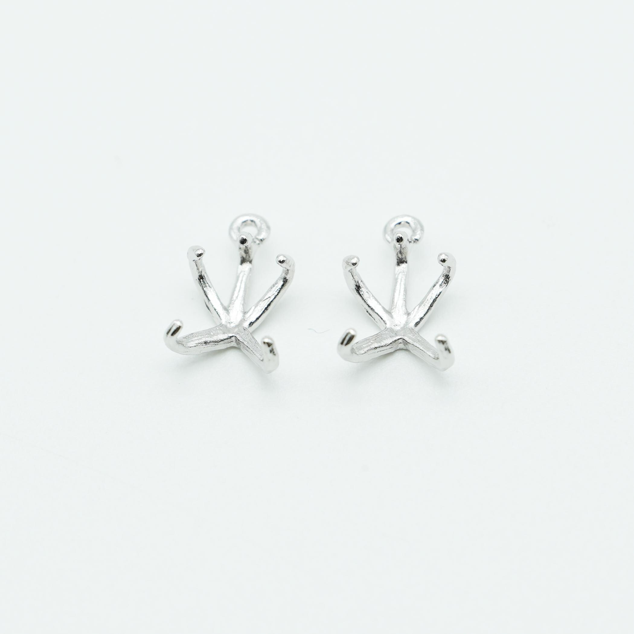 2PCS- Claw Prong Pendant Blanks, NP-2846, Plated Brass, 5 Prong Setting ...