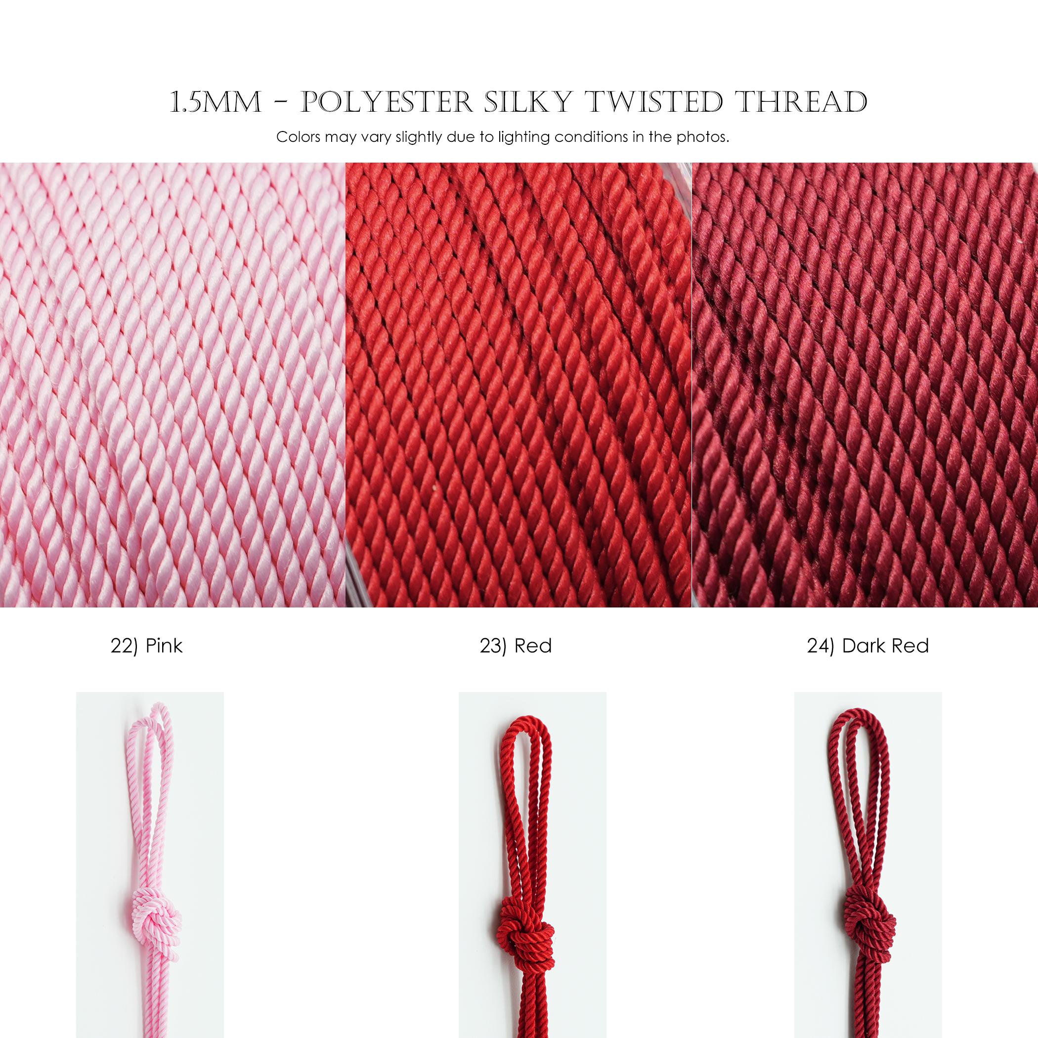 1M- Braided Silk Rope Cord for Making Necklace and Bracelet, 1.5mm ...