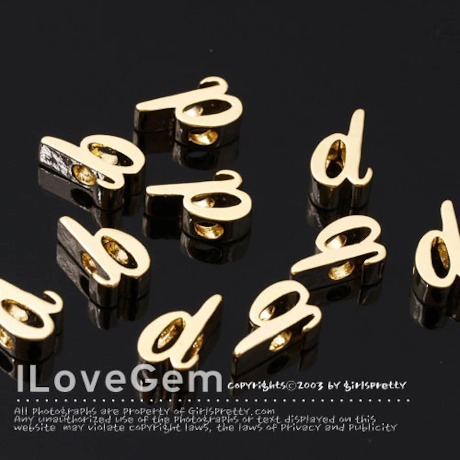 NP-1616-GO Gold Plated Cursive Alphabet Lower Case | Etsy