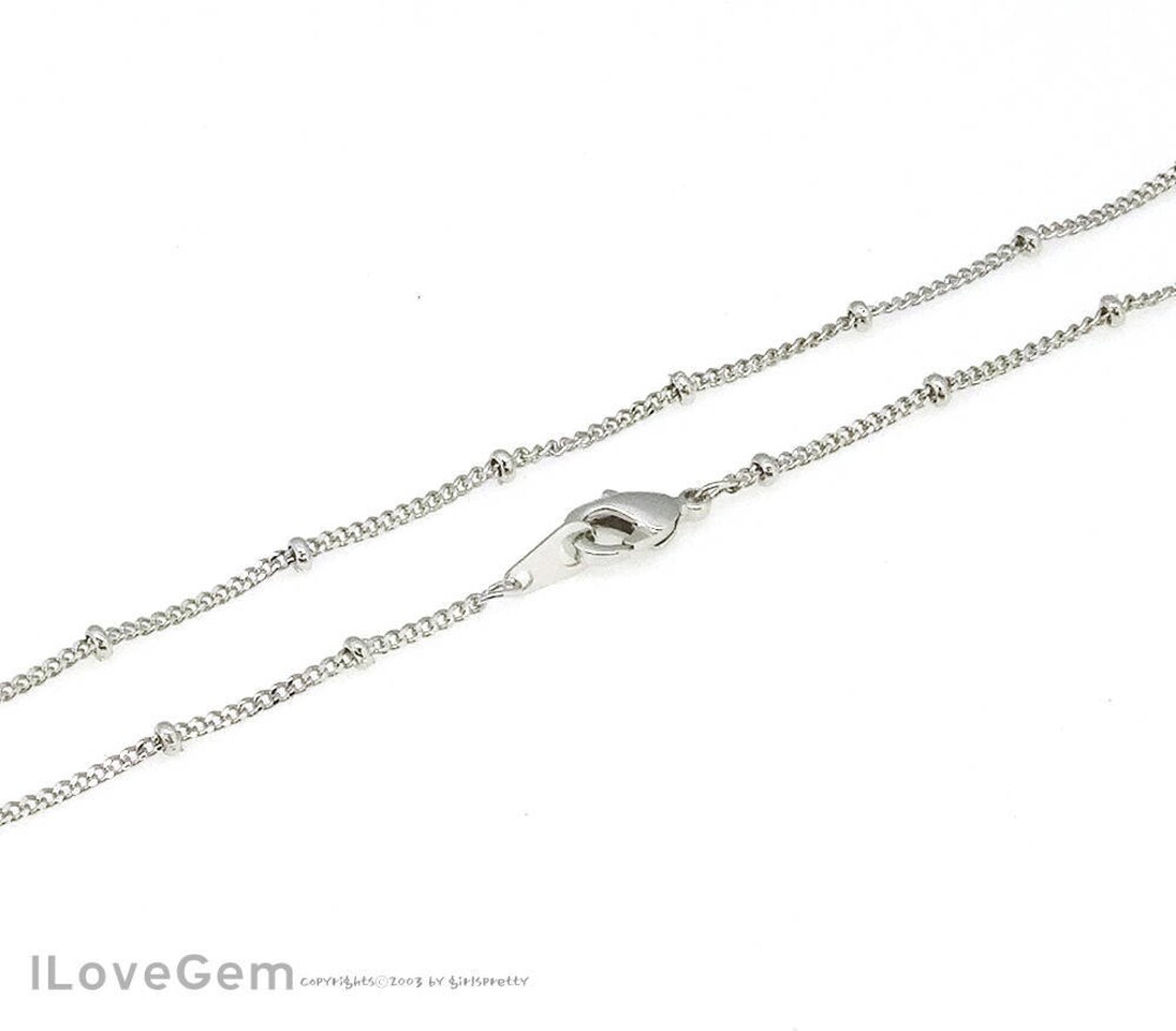 Satellite, 24" Pre-made Necklace Chain, NP-1994, Rhodium Plated Over ...