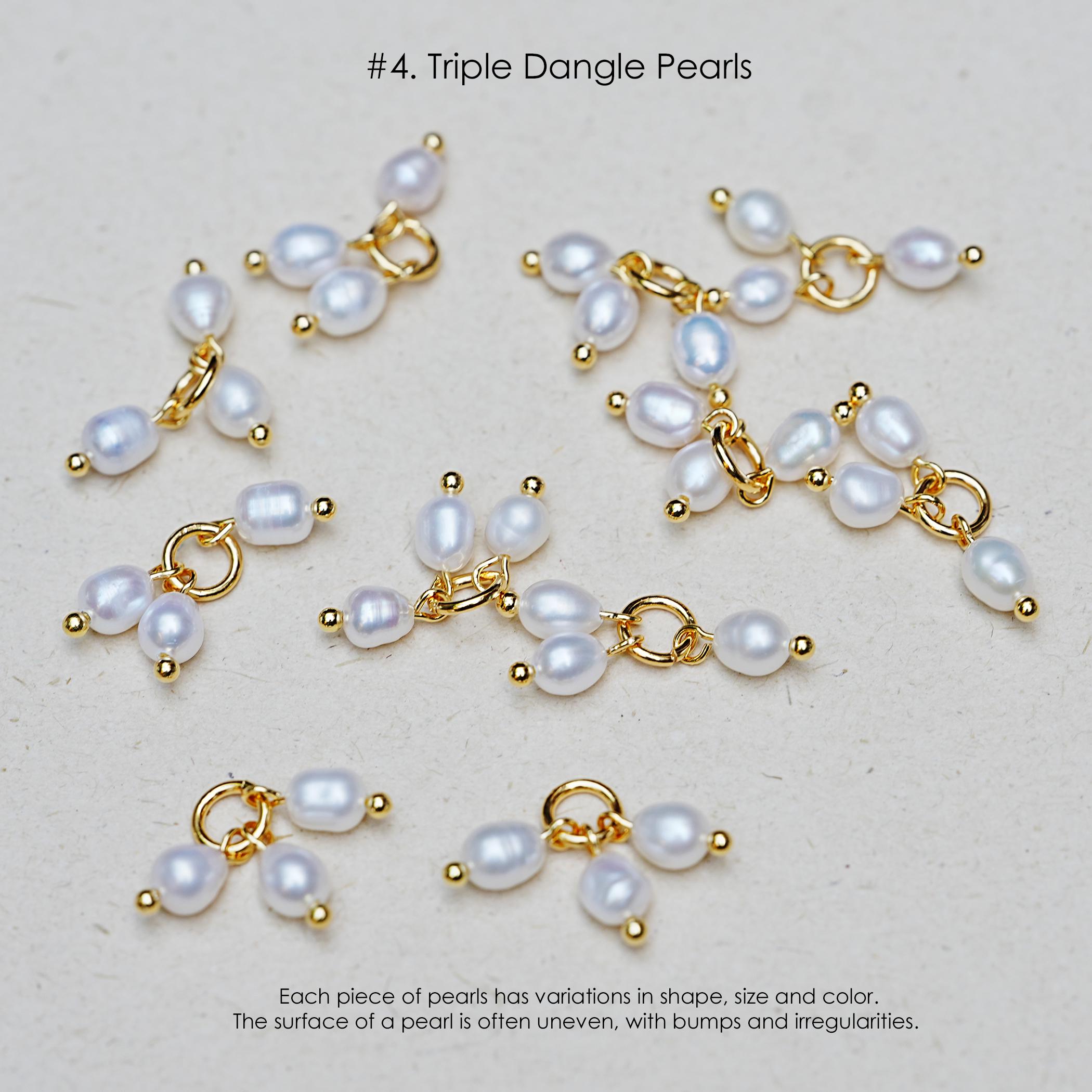 2PCS- Small Irregular Oval Freshwater Pearl Charm, Pearl 2618, 4.5~5mm ...
