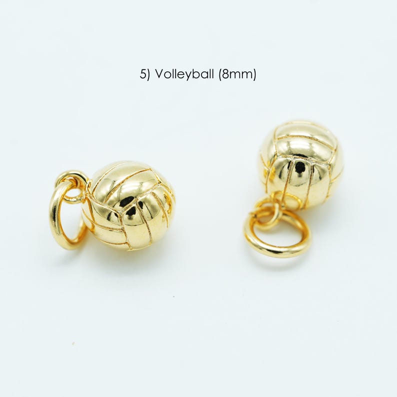 1PCS- Mini Enamel Sports Ball Pendants, NP-2631, Gold Plated Brass ...