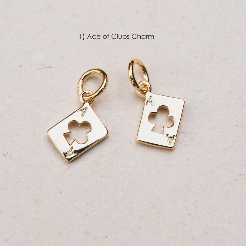 1PCS- Gold Playing Card Pendant, NP-2589, Gold Plated Brass, 6.5x8.5mm ...