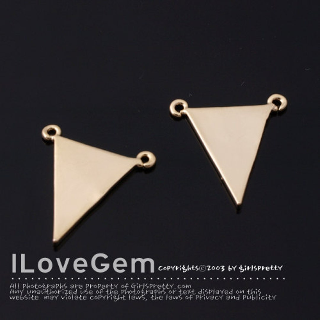 2pcs, NP-1489 Gold Plated, Triangle Pendant, Geometric Necklace Pendant ...