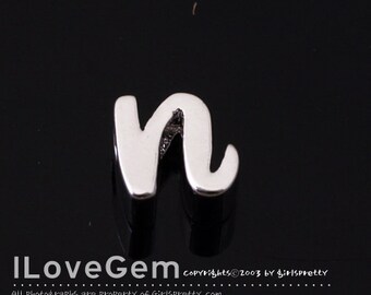 NP-1616 Rhodium Plated Cursive Alphabet Lower Case Pendant | Etsy