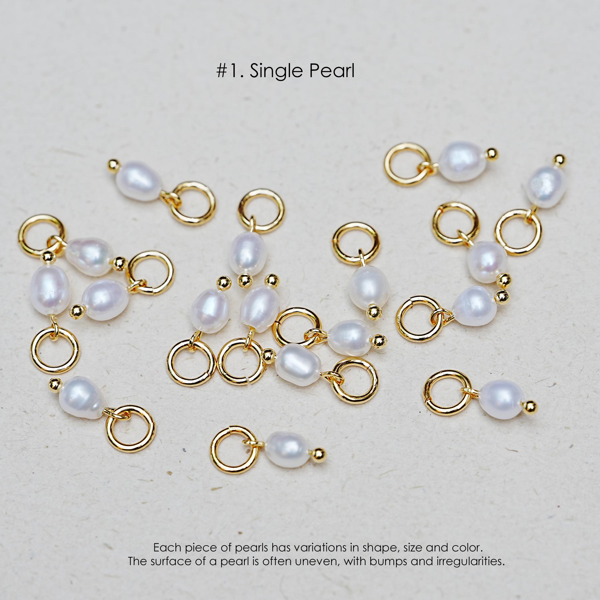 2PCS- Small Irregular Oval Freshwater Pearl Charm, Pearl 2618, 4.5~5mm ...