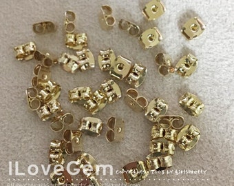 18K Real Gold Plated Earing Back Stopper Brass Earring Back - Etsy