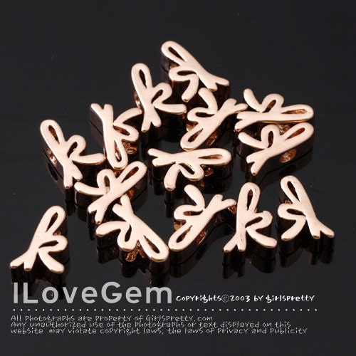 NP-1616 Rose Gold Plated Cursive Alphabet Lower Case | Etsy