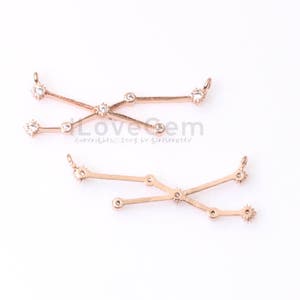 04-CO1898-RO 1pc of Taurus, Rose Gold, Constellation Necklace, Zodiac ...