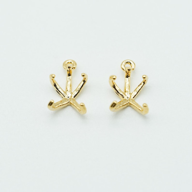 2PCS- Claw Prong Pendant Blanks, NP-2846, Plated Brass, 5 Prong Setting ...