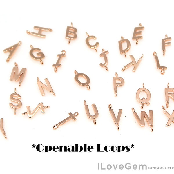 Rose Gold Alphabet Connector - Etsy