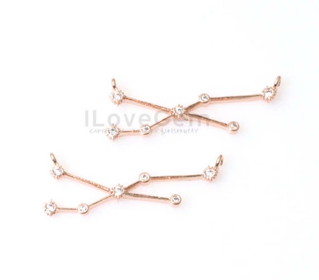 04-CO1898-RO 1pc of Taurus, Rose Gold, Constellation Necklace, Zodiac ...