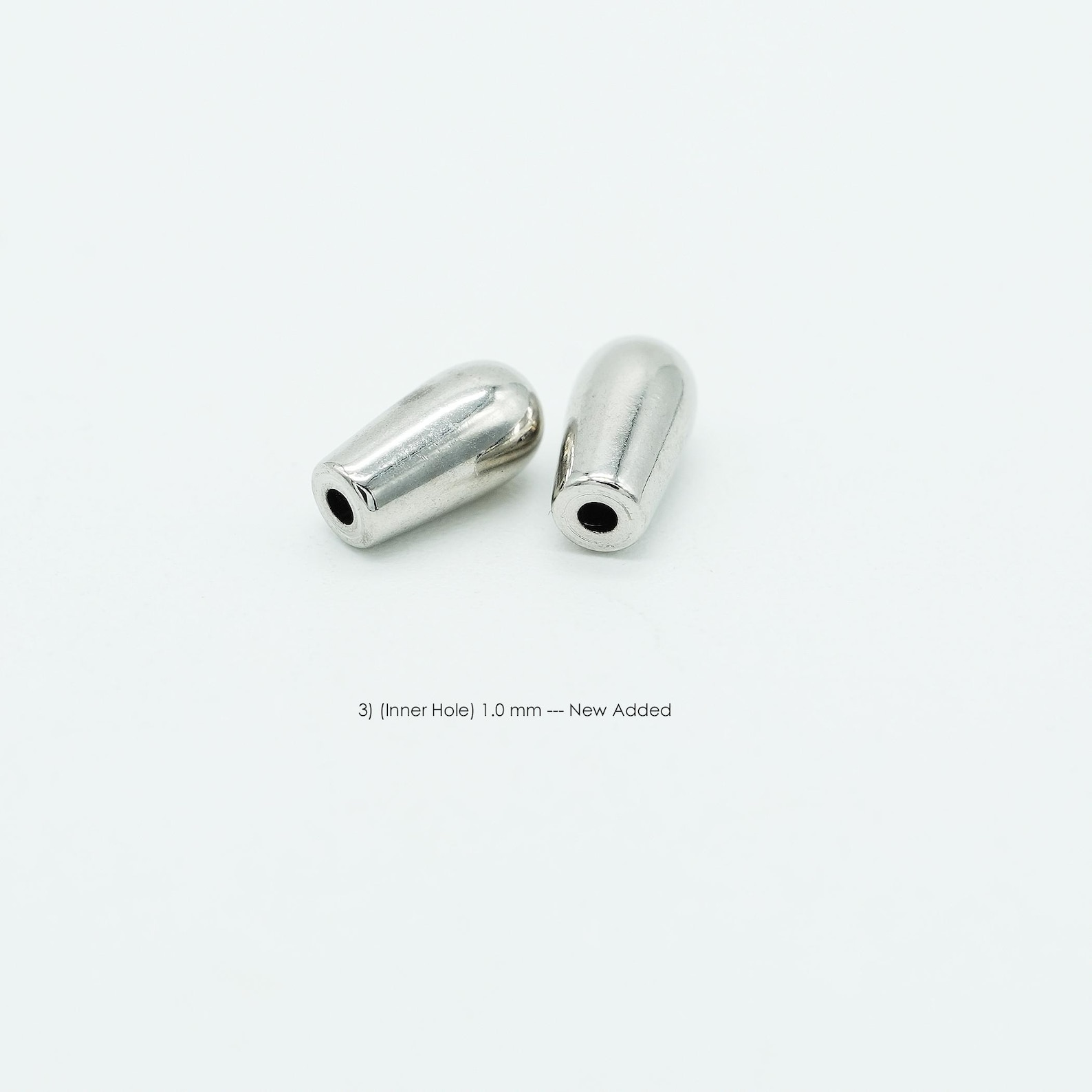 Teardrop Shaped Cord End Caps, NP-2803, Rhodium Plated Brass, Inner ...