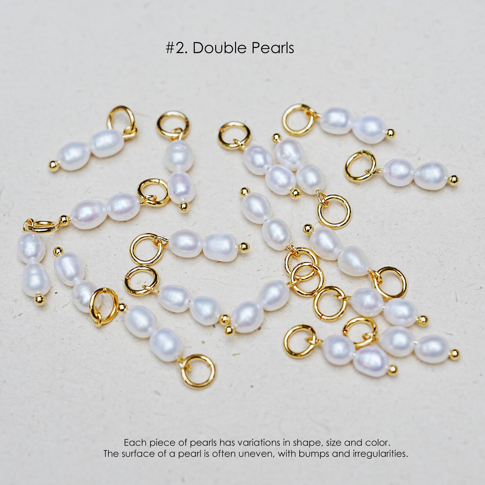 2PCS- Small Irregular Oval Freshwater Pearl Charm, Pearl 2618, 4.5~5mm ...