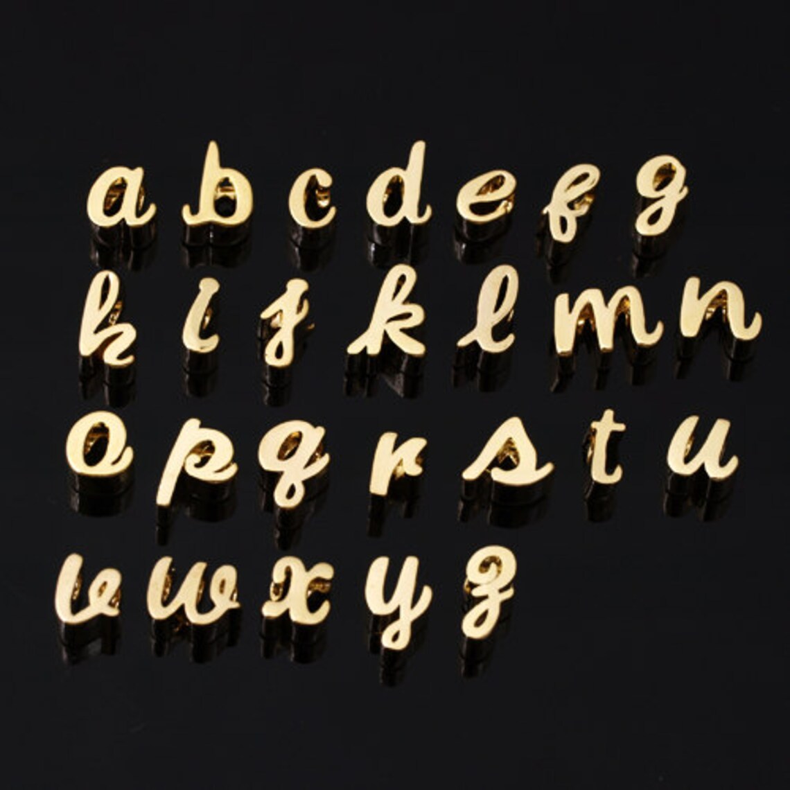 NP-1616-GO Gold Plated Cursive Alphabet Lower Case - Etsy