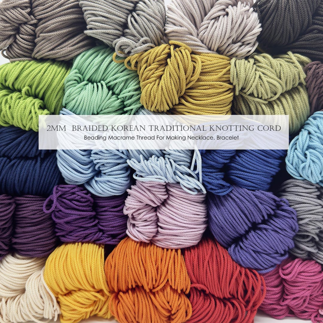 2mm Braided Macrame Cord, Korean Traditional Polyester Knotting Cord ...