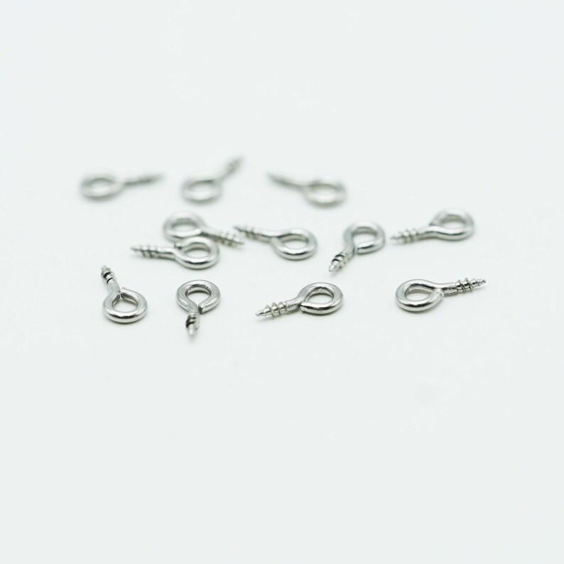 50PCS- Screw Eye Pins for Half Drilled Beads Pearl, ST-028, Stainless ...