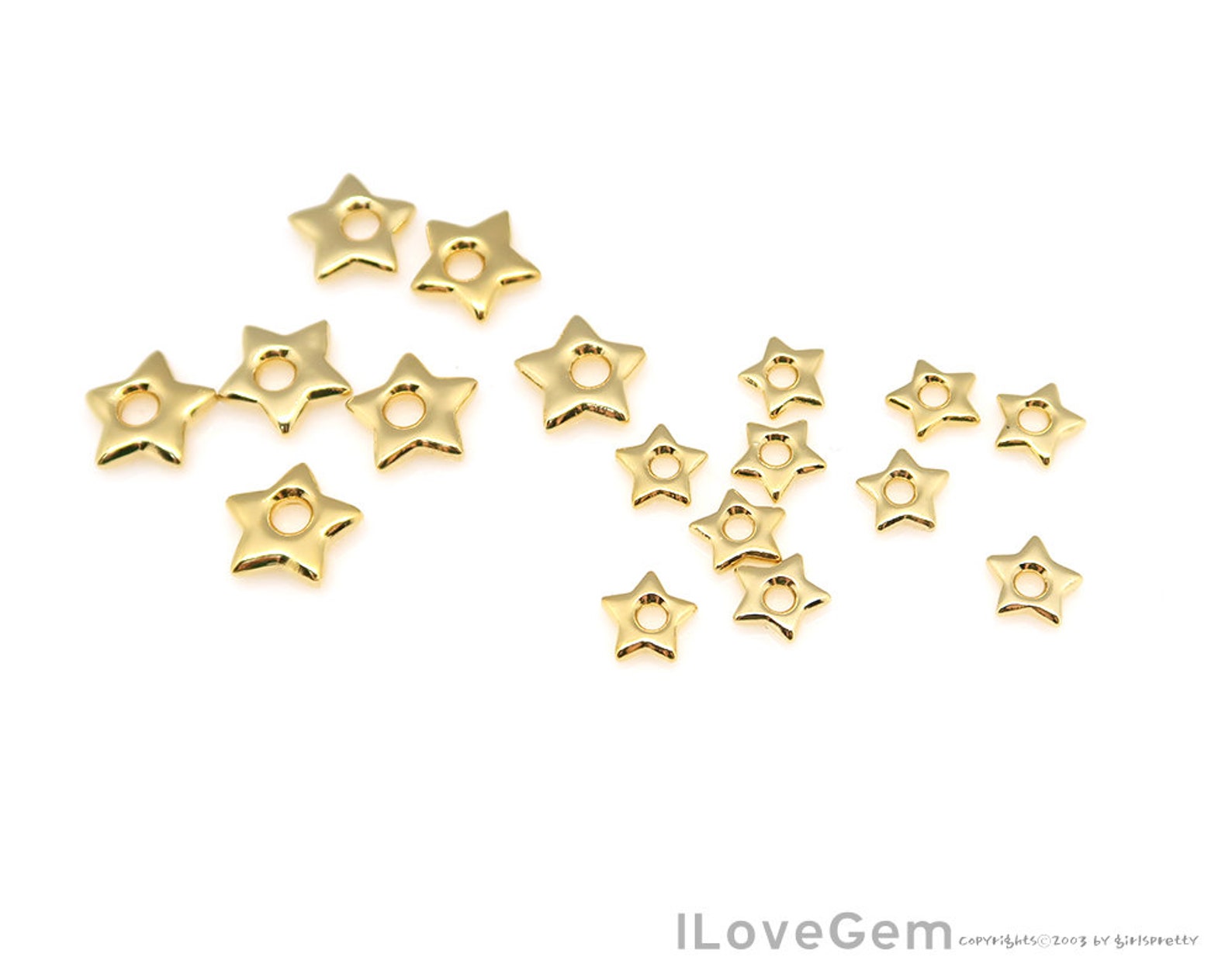 2pcs COD764 Gold Plated Open Star Pendant Star Pendant | Etsy