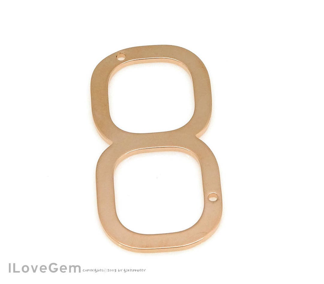 Eight8, 1pc, NP-2009 Rose Gold, Number Pendant, Large Initial Pendant ...