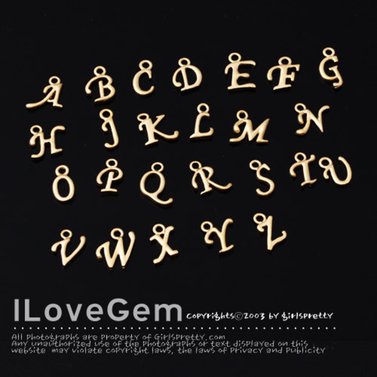 NP-1312 Matt Gold Plated Initial Pendant Alphabet Letters - Etsy