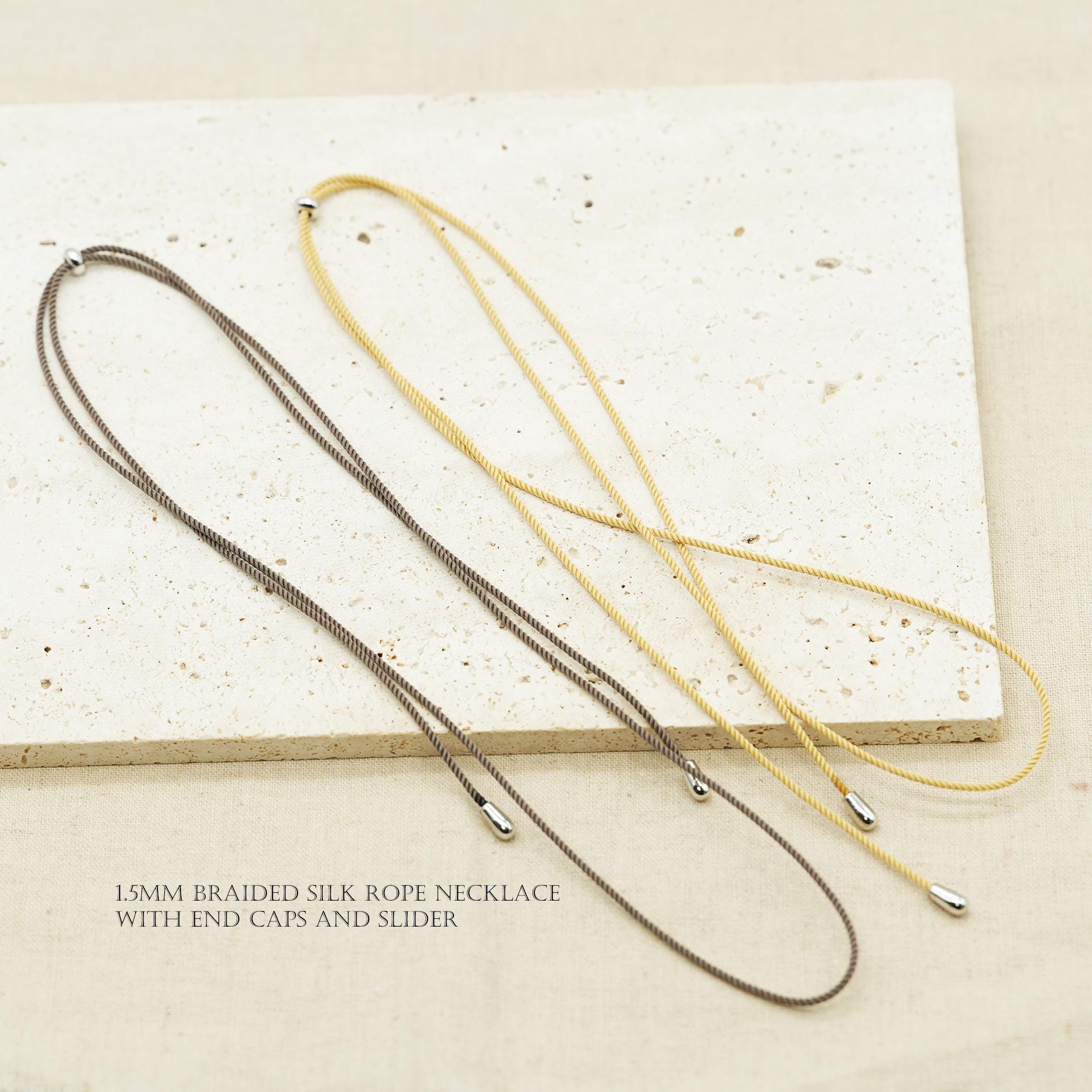 1PCS- Adjustable 1.5mm Braided Silk Polyester Cord Necklace With ...