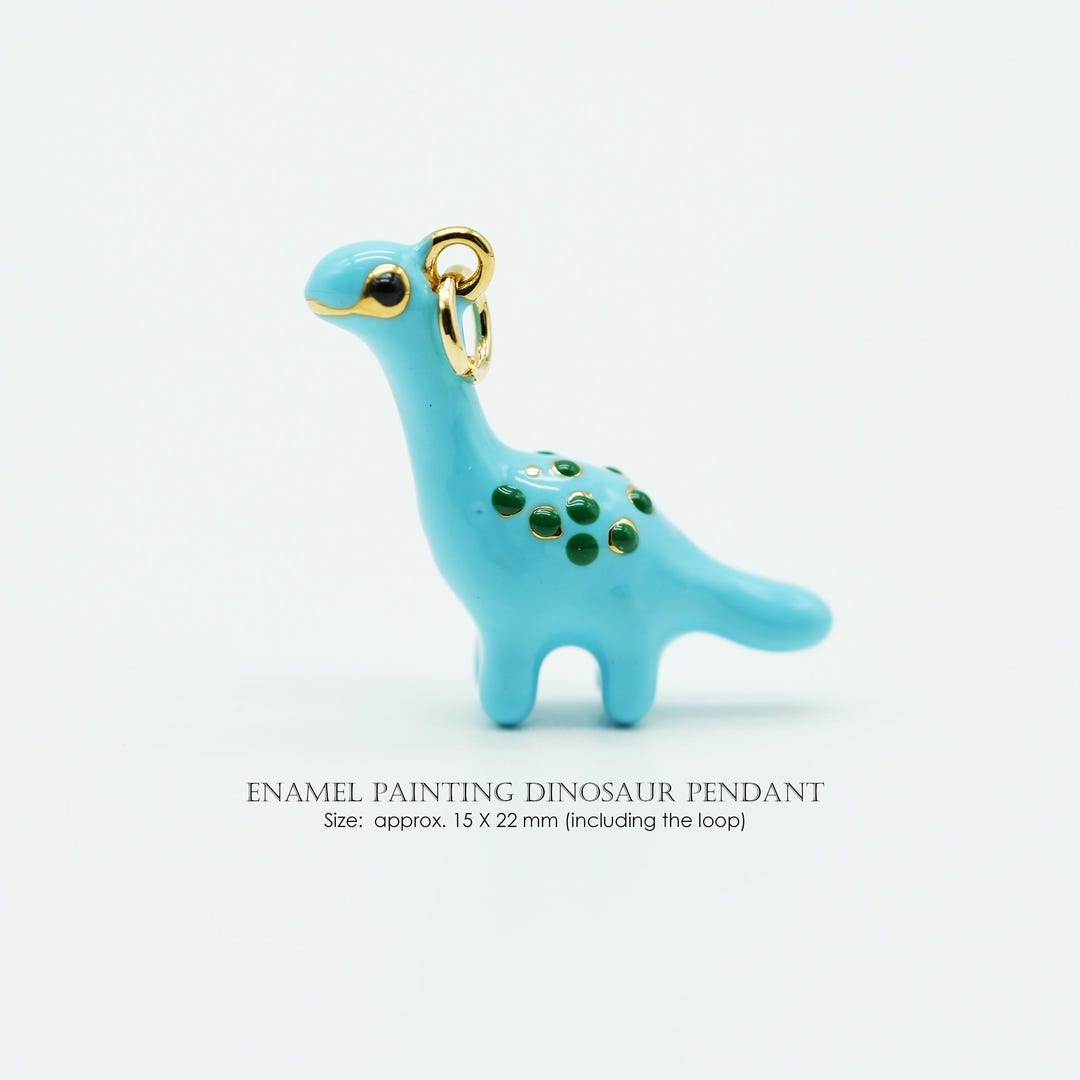 1PCS- Enamel Dinosaur Pendant, NP-2842, Gold Plated Stainless Steel ...
