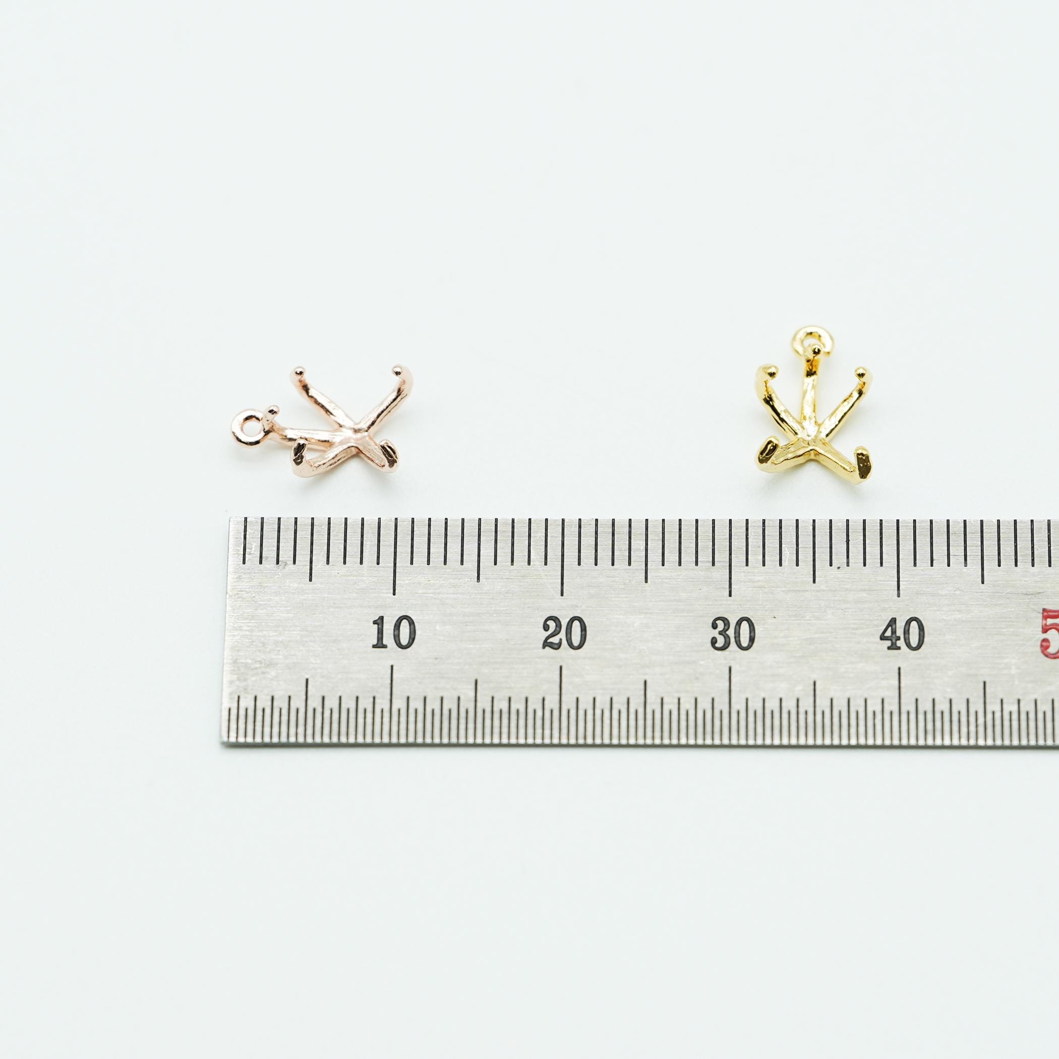 2PCS- Claw Prong Pendant Blanks, NP-2846, Plated Brass, 5 Prong Setting ...