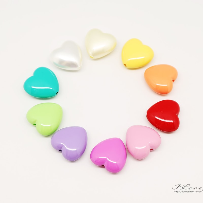 Acrylic Puffy Heart Pink - Etsy