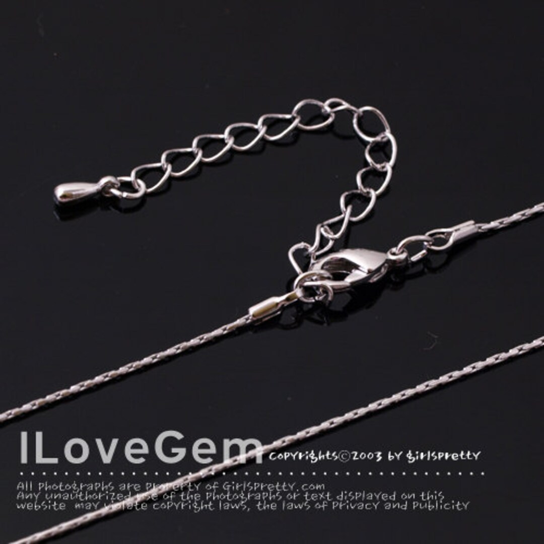 235 PNR Pre-made Necklace Chain, NEC-235PNR, Rhodium Plated Over Brass ...