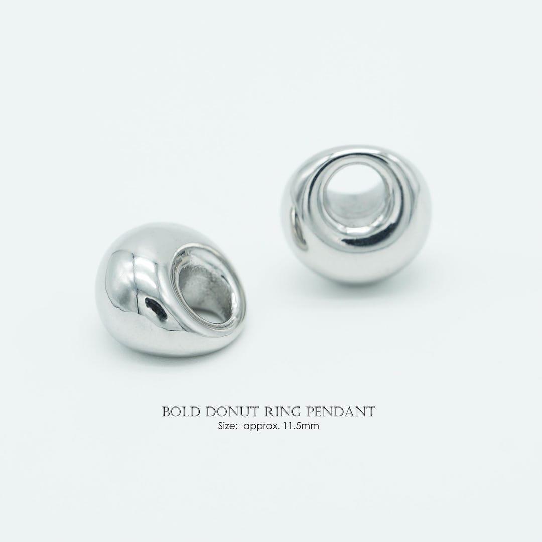 1PCS- Bold Donut Ring Pendant, ST-018, Stainless Steel, 11.5mm, Chunky ...