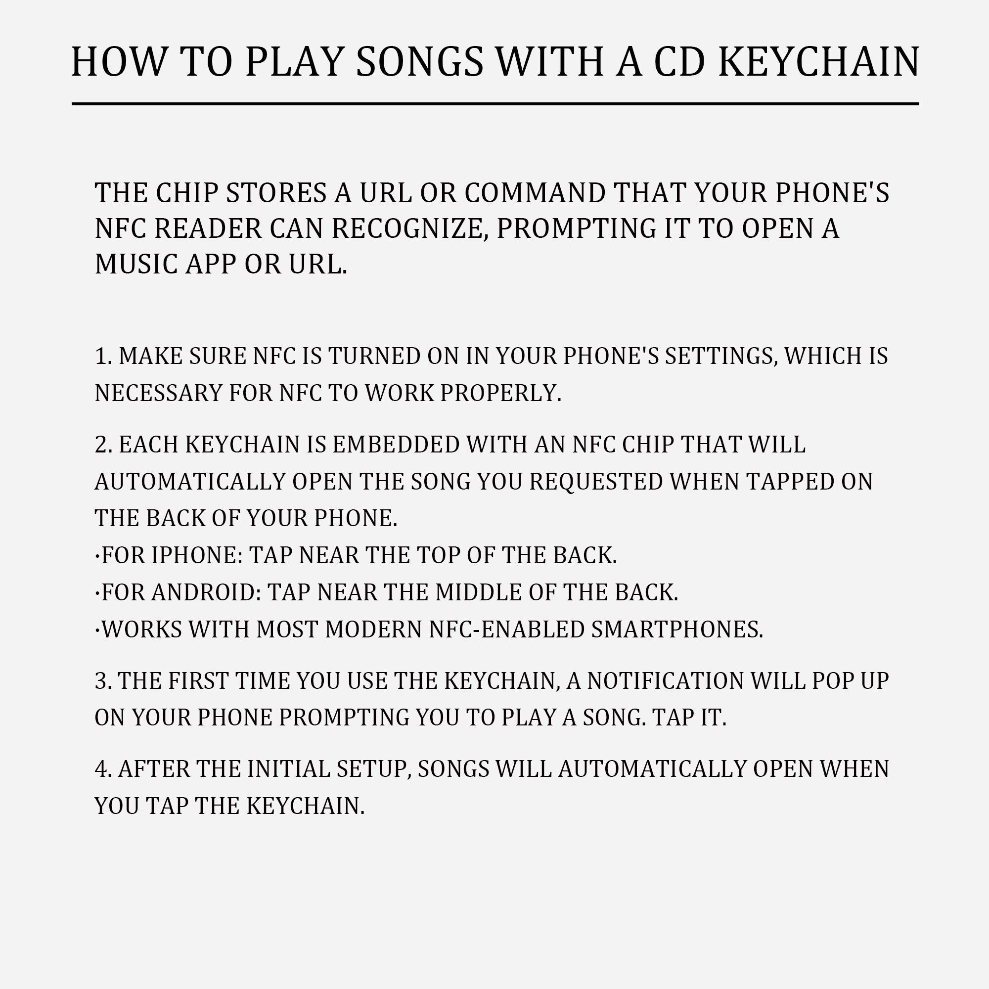 Custom NFC Mini Album CD Keychain, Personalized Photo Music Gift, Play ...