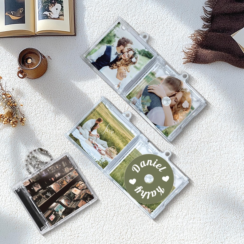 Custom NFC Mini Album CD Keychain, Personalized Photo Music Gift, Play ...