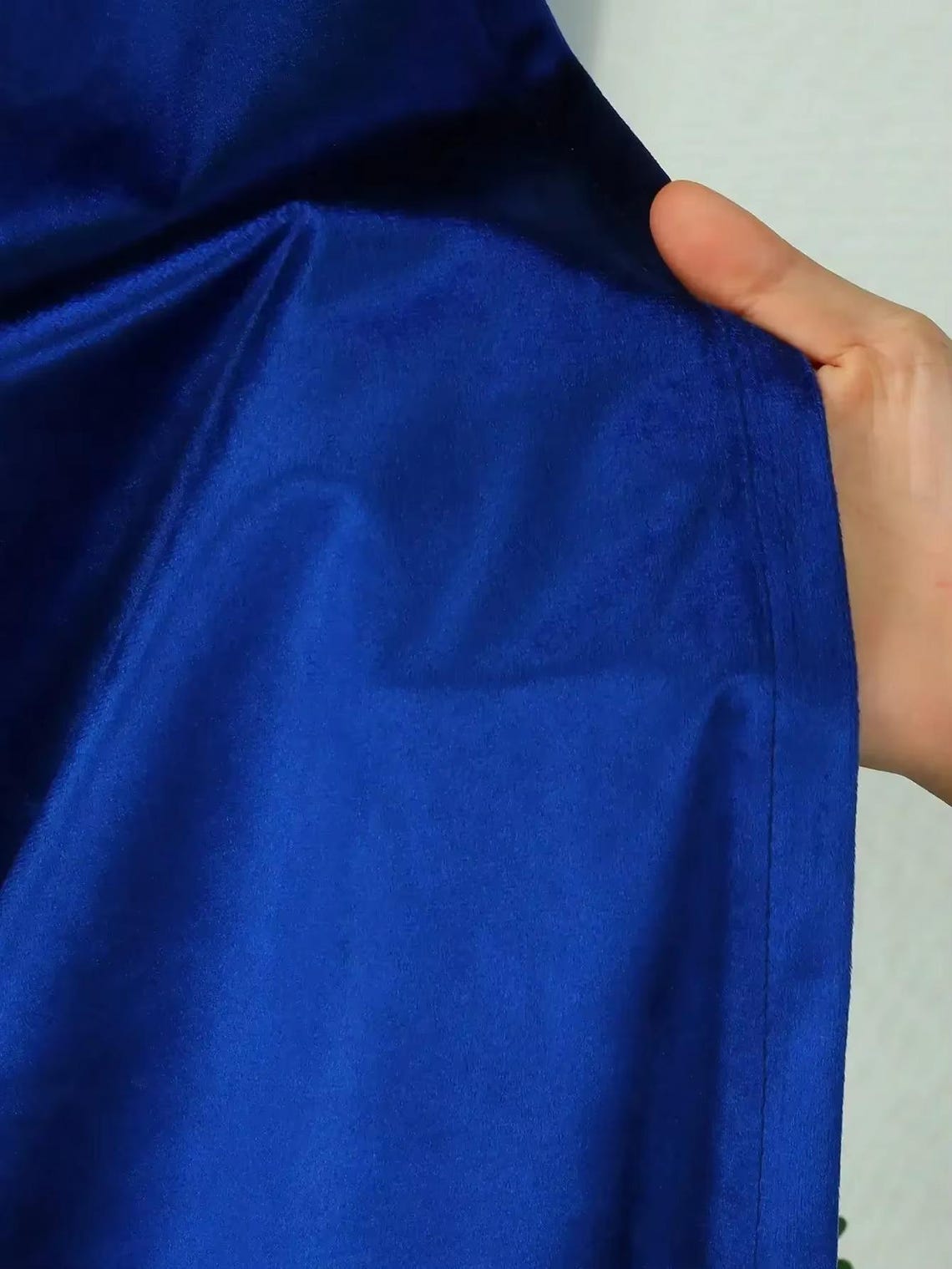 1 Pc Royal Blue Color Curtains for Living Room Velvet Material Warm ...