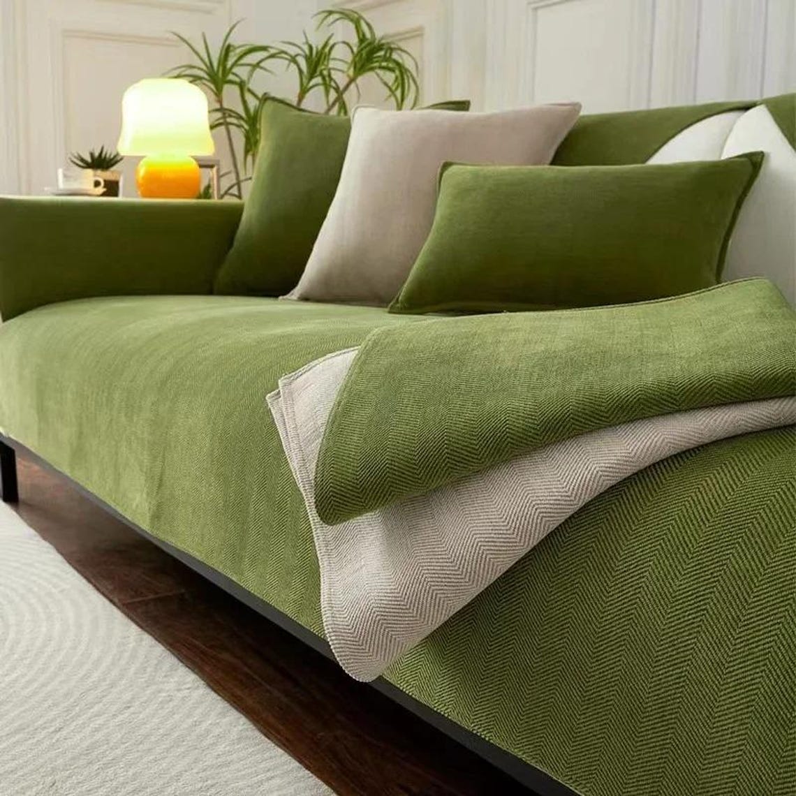 Solid Color Sofa Cover Elegant and Durable, Sofa Cover Four Season ...