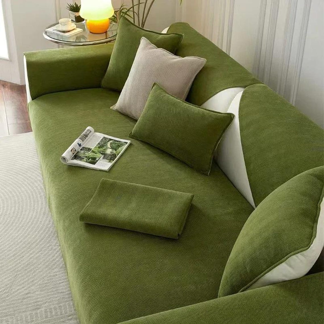 Solid Color Sofa Cover Elegant and Durable, Sofa Cover Four Season ...