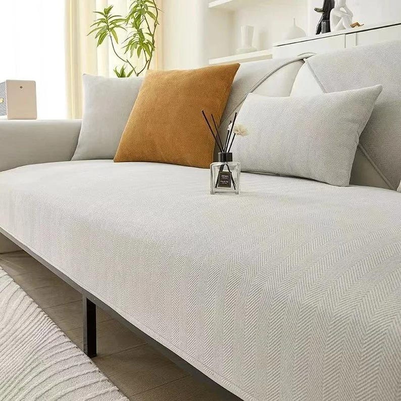 Solid Color Sofa Cover Elegant and Durable, Sofa Cover Four Season ...