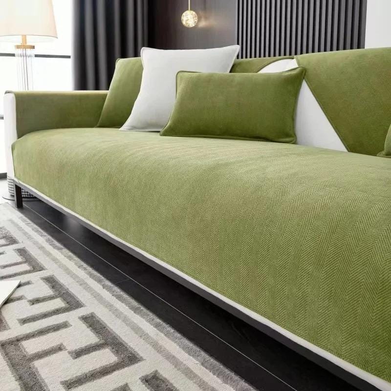 Solid Color Sofa Cover Elegant and Durable, Sofa Cover Four Season ...