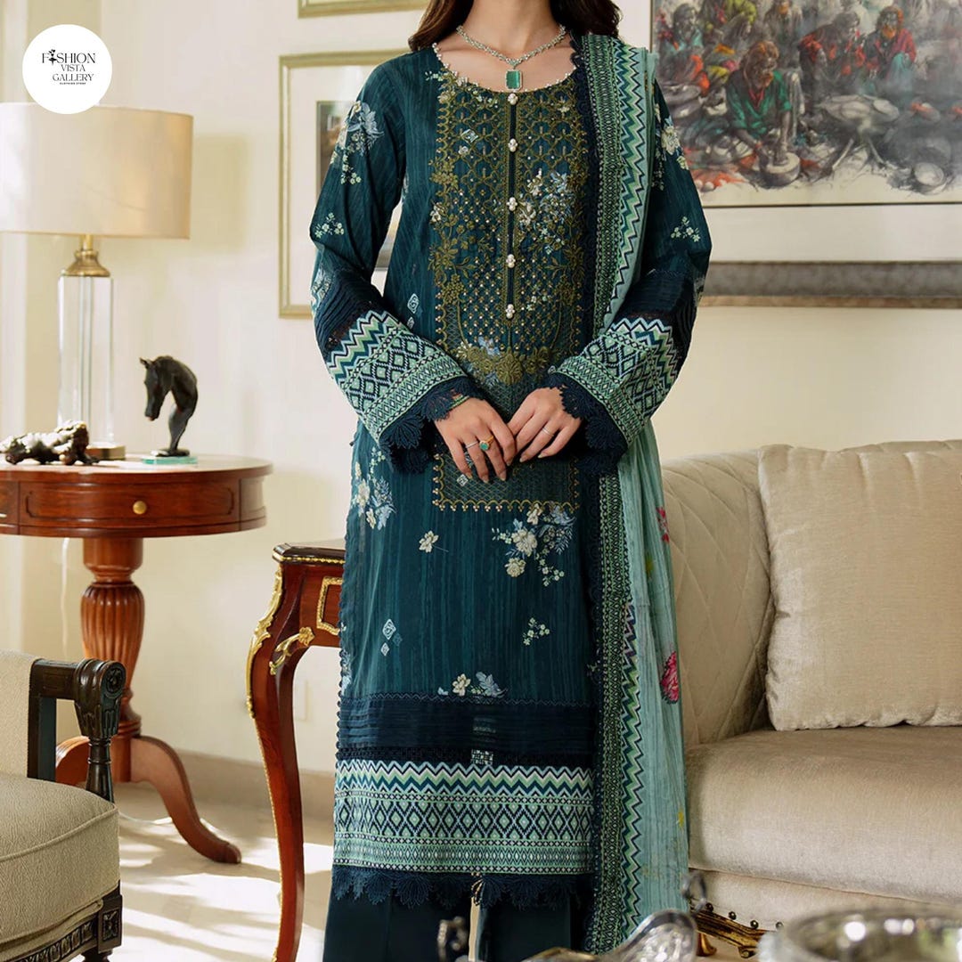 New Eid Collection Dress | 3 Pices Digital Printed Embroidered Dress ...