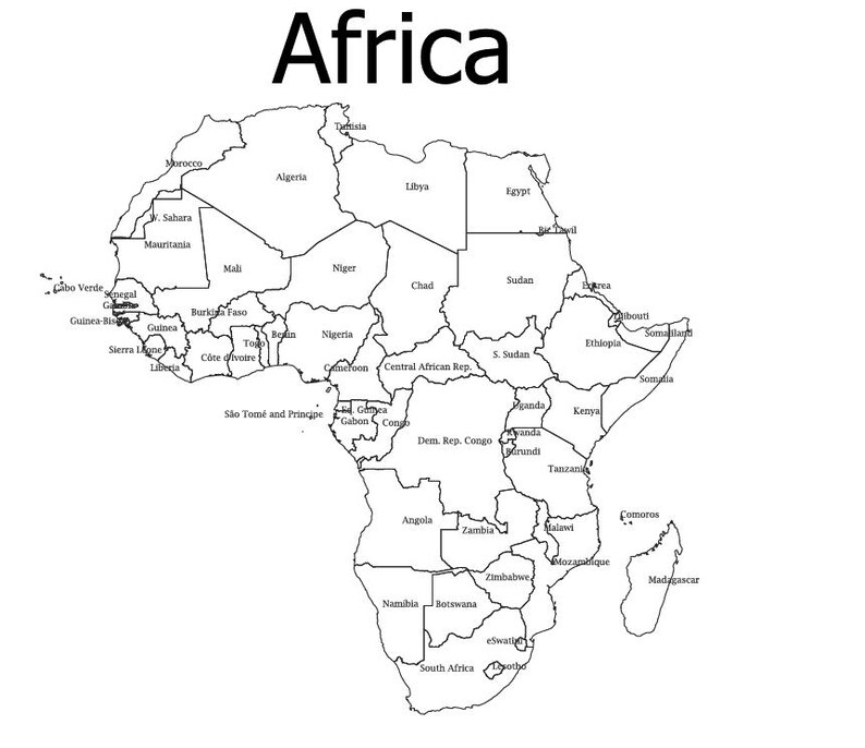 Printable Coloring and Educational Maps Bundle World and Continent Maps ...