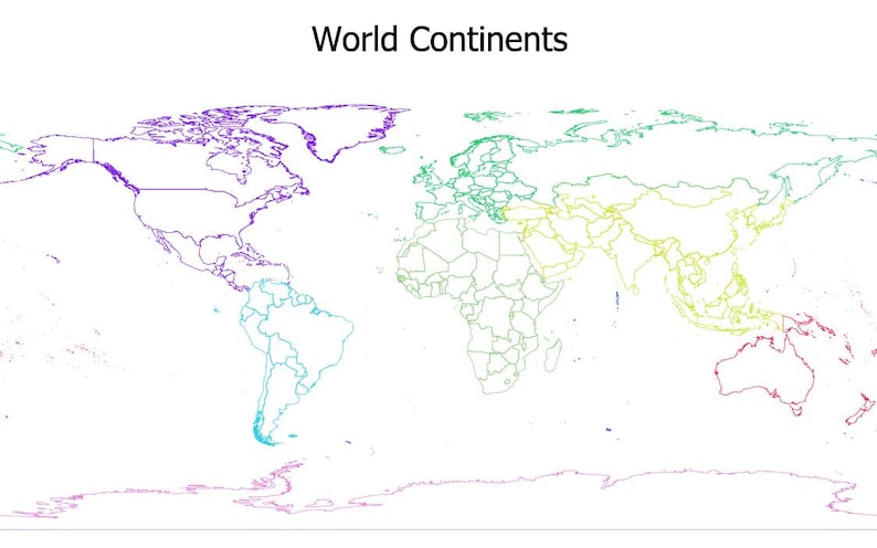 Printable Coloring and Educational Maps Bundle World and Continent Maps ...