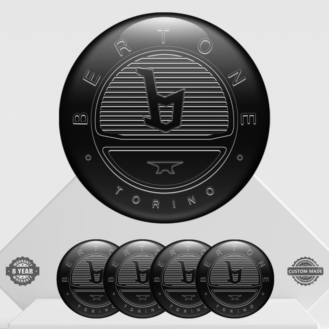4 X Bertone Emblems Center Cap Stickers Wheel Center Hub Caps of Rims ...