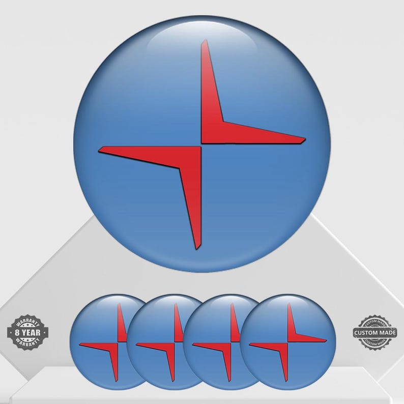 4 Pcs Volvo Polestar Domed Resin Self Adhesive Stickers 3D Gel Silicone ...