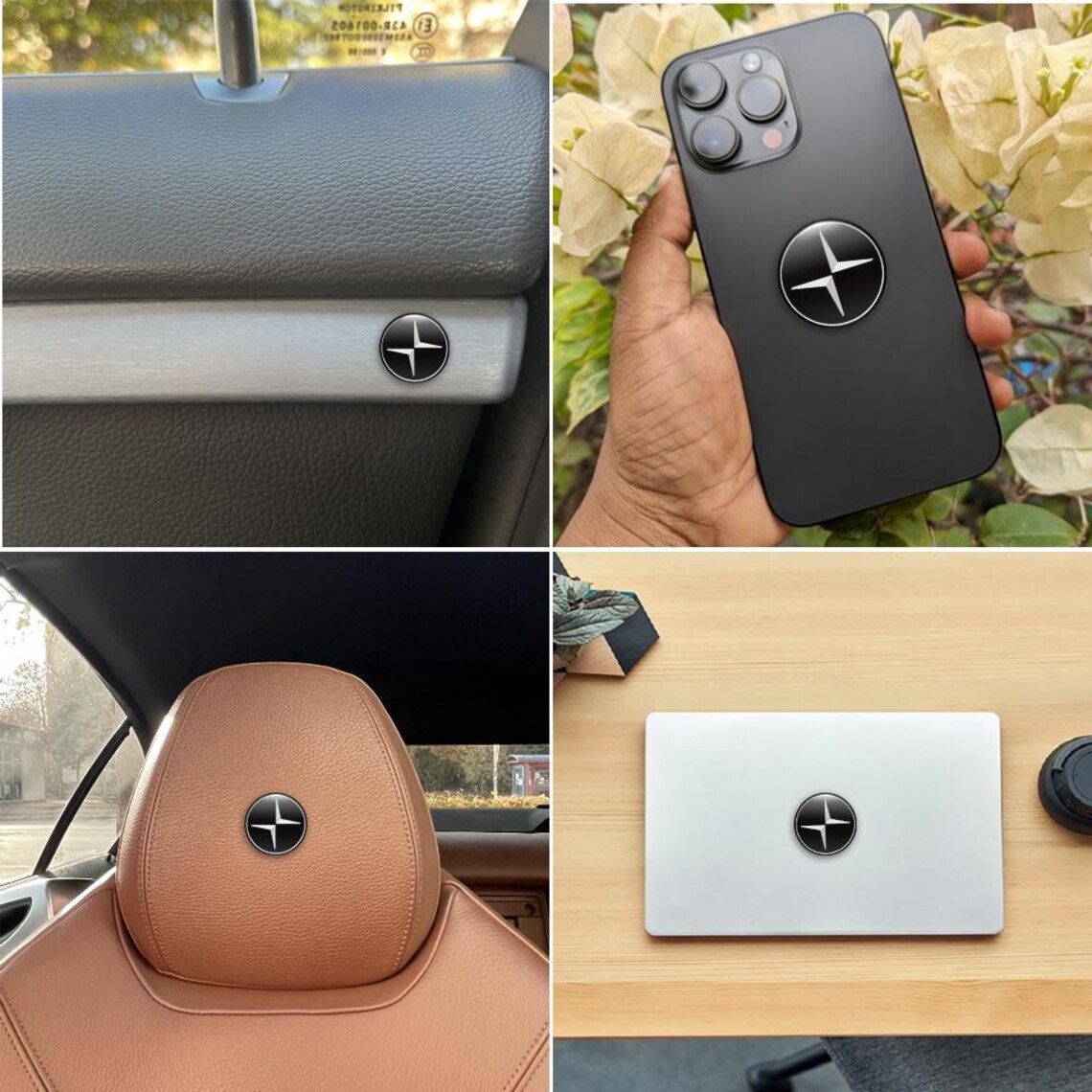 4 Pcs Volvo Polestar Domed Epoxy Resin Stickers Wheel Center Caps 3D ...