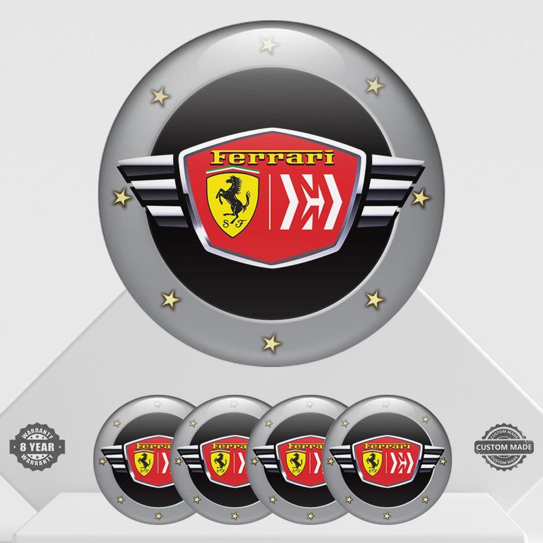 4 X Ferrari Domed Emblems Center Cap Stickers/ Wheel Center Hub Caps of ...