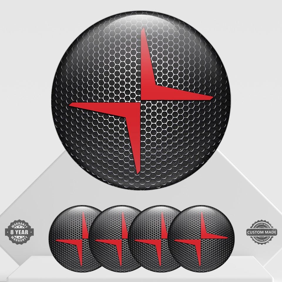 4 Pcs Volvo Polestar Domed Resin Self Adhesive Stickers 3D Gel Silicone ...