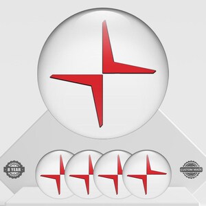 4 Pcs Volvo Polestar Domed Epoxy Resin Stickers Wheel Center Caps 3D ...